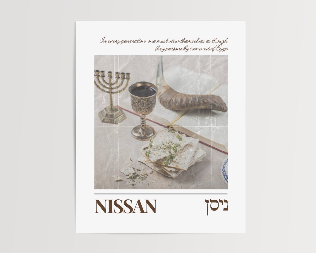 Nissan Hebrew Month Wall Art |in Every Generation, One Must View ...