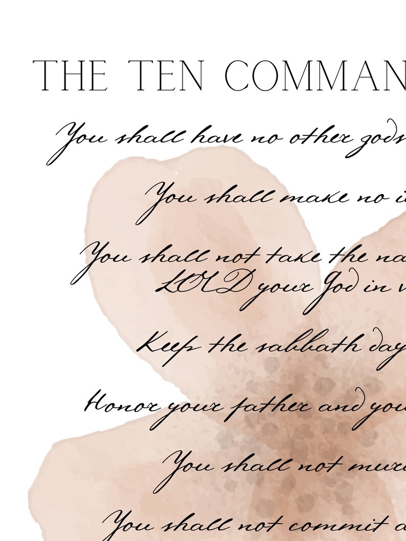 The 10 Commandments Printable Bible Verse Wall Art - Etsy