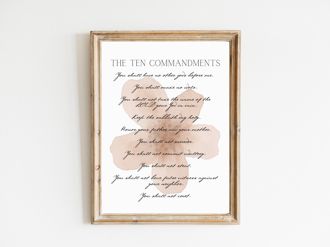 The 10 Commandments Printable, Bible Verse, Wall Art, Scripture, Bible ...