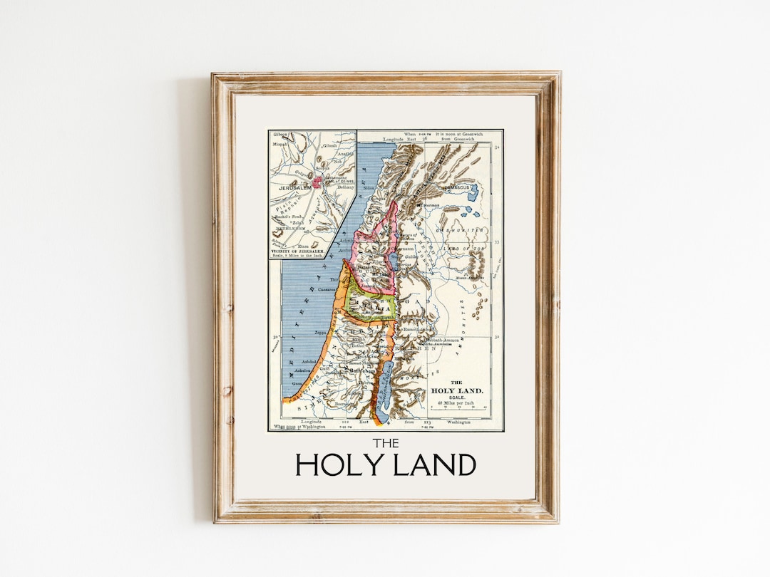 Biblical Israel Map, Printable Map of the Holy Lands, Ancient Israel ...