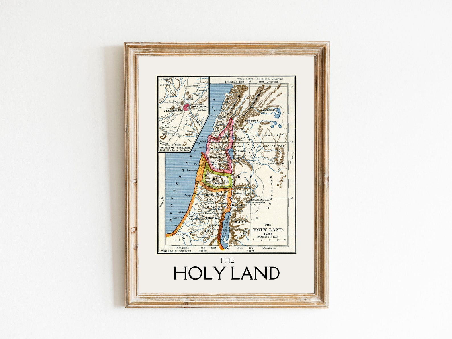 Biblical Israel Map, Printable Map of the Holy Lands, Ancient Israel ...