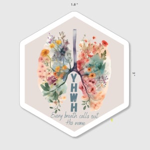 YHWH Sticker | Every Breath Calls His Name | Floral Lungs | Jewish ...