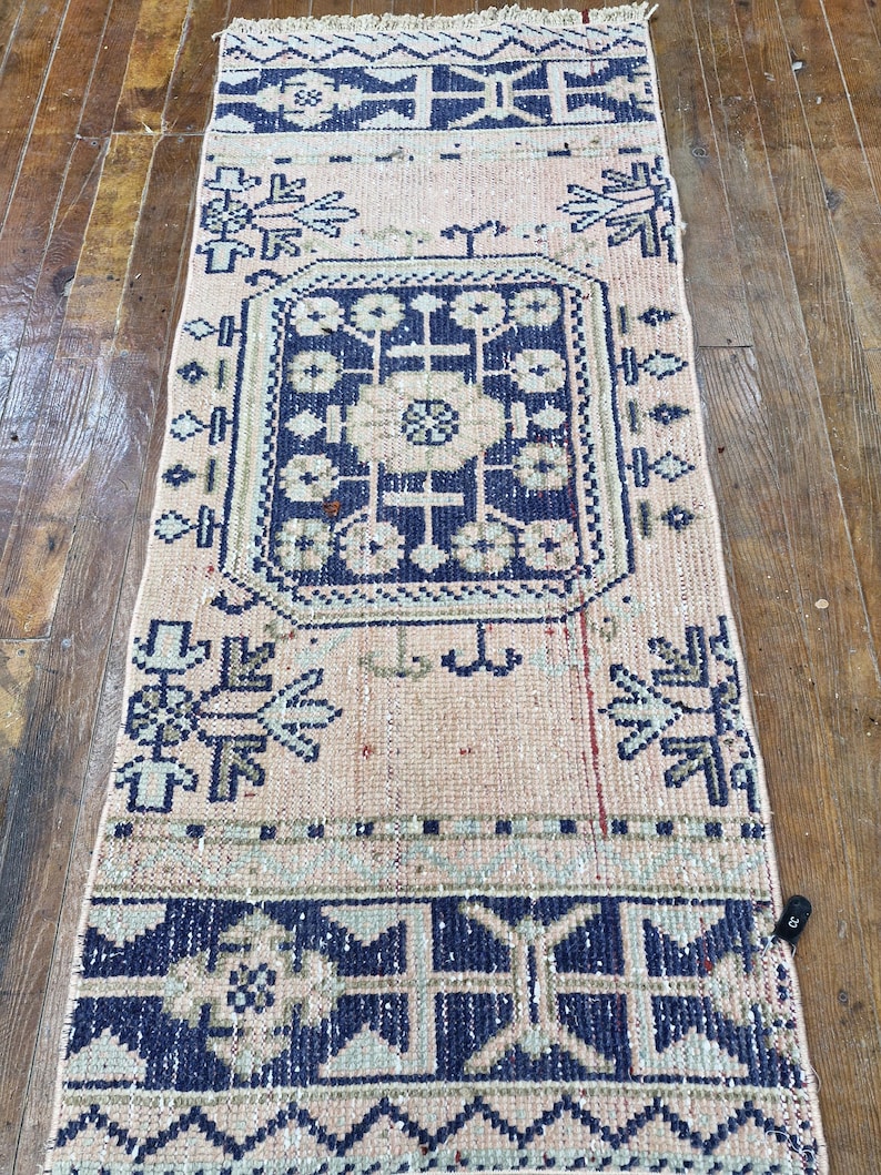 1.11x4.4 Feet Mini Runner Rug Bathroom Wool Runner Rug - Etsy UK