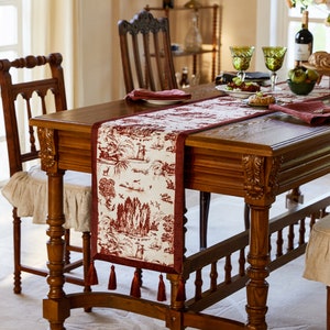 Oriental Style Table Runner Red Landscape Pattern Table Runner - Etsy