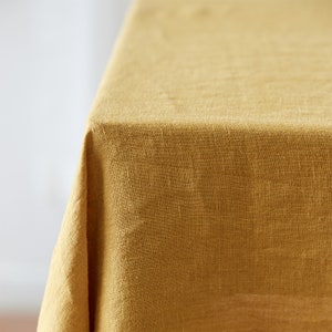 Ginger Yellow Rectangle Tablecloth,organic Linen Cotton Table Cover ...