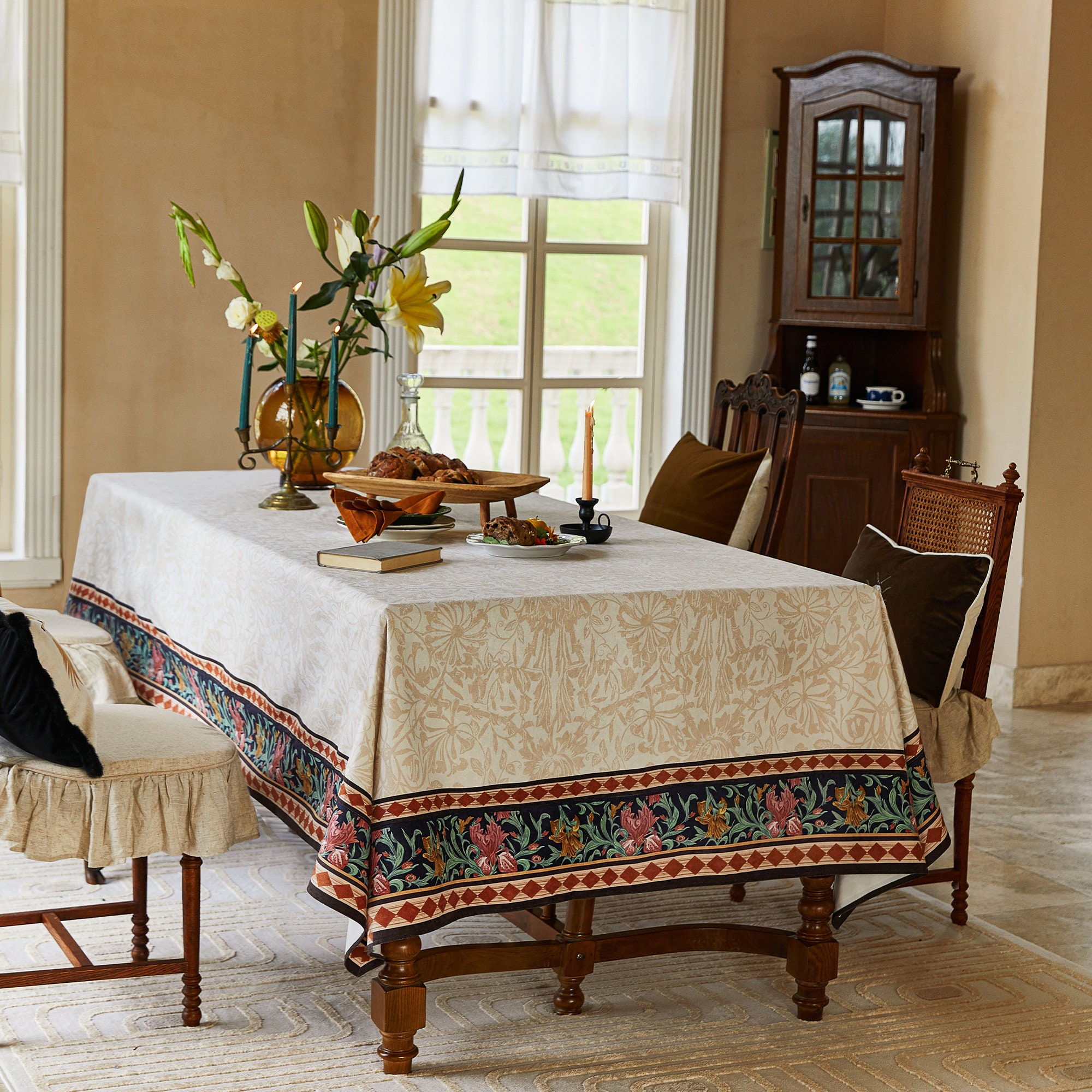 William Morris Table Cloth Retro Floral Table Cover French - Etsy UK