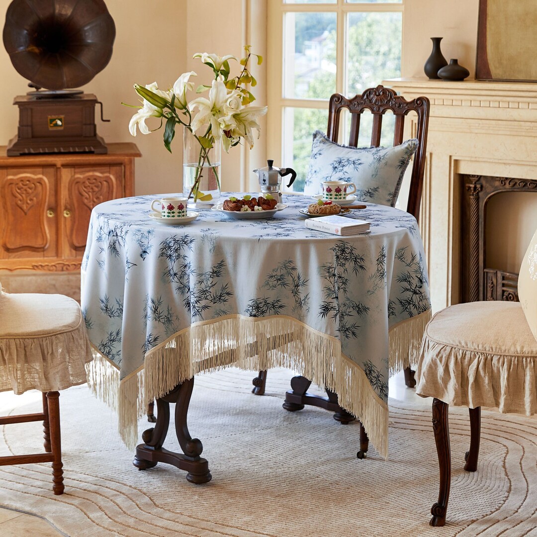 Oriental Style Tablecloth Retro Bamboo Pattern Table Cover Elegant ...