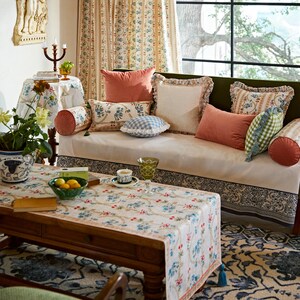 Cherry Table Cloth, Rustic Cute Style Tablecloth Coffee Floral Pattern ...