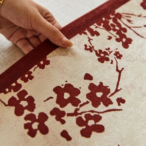 Art Print Red Floral Table Runner Retro Handmade Holiday Kitchen Dining ...