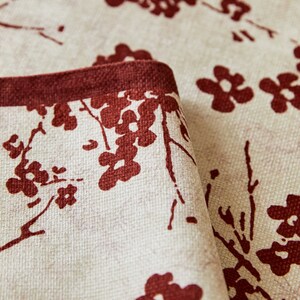 Art Print Red Floral Table Runner Retro Handmade Holiday Kitchen Dining ...