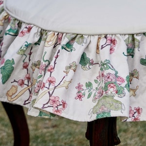 French Romantic Floral Chair Cover/handmade French Country Chair Cover ...