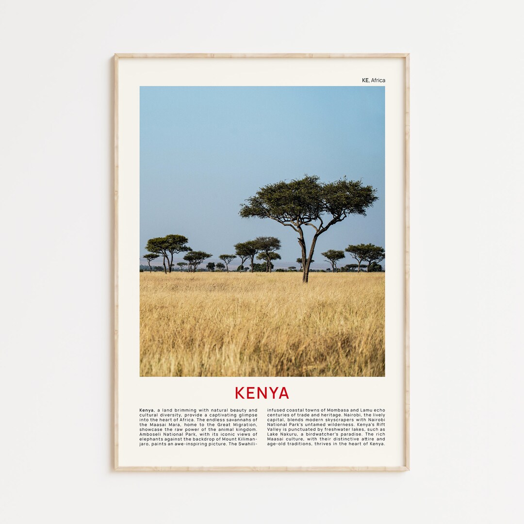 Kenya Print Film Photo, Kenya Wall Art, Kenya Poster, Kenya Photo ...
