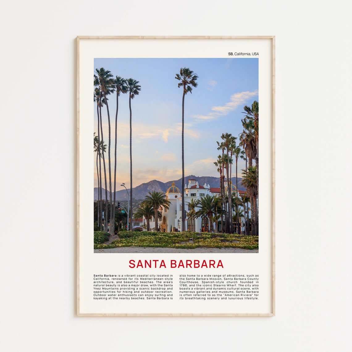 Santa Barbara Print Film Photo, Santa Barbara Wall Art, Santa Barbara ...