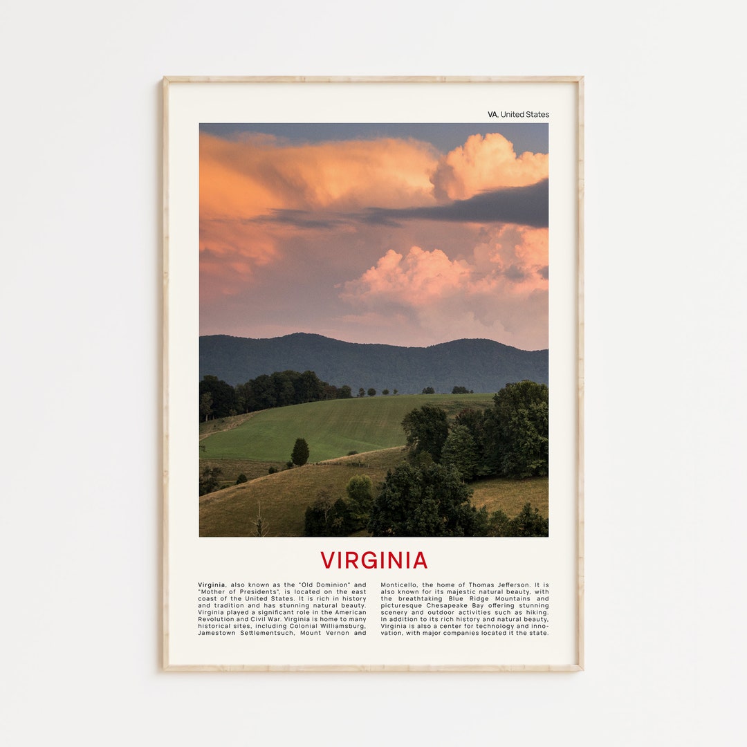 Virginia Print Film Photo, Virginia Wall Art, Virginia Poster, Virginia ...