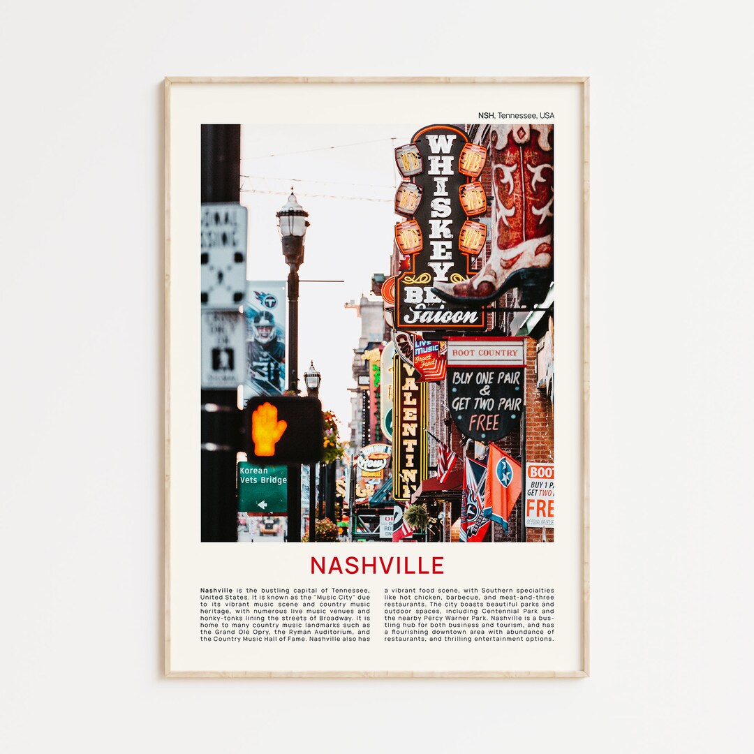 Nashville Print Film Photo, Nashville Wall Art, Nashville Poster ...