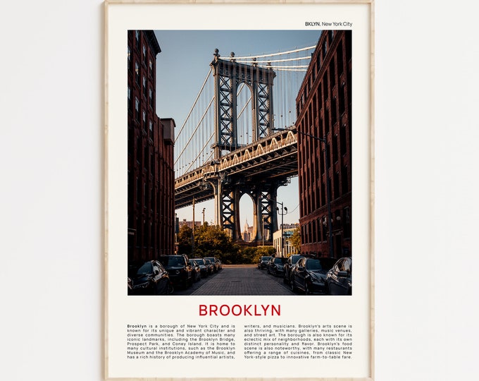 Brooklyn Wall Art New York Poster Brooklyn NY Popart Poster Print ...