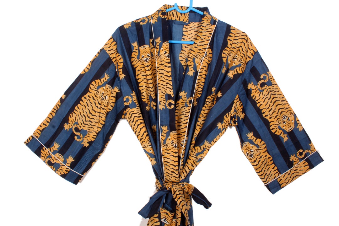 Tiger Print Kimono Robes, Bridesmaid Kimono Robes, Bath Robes ...