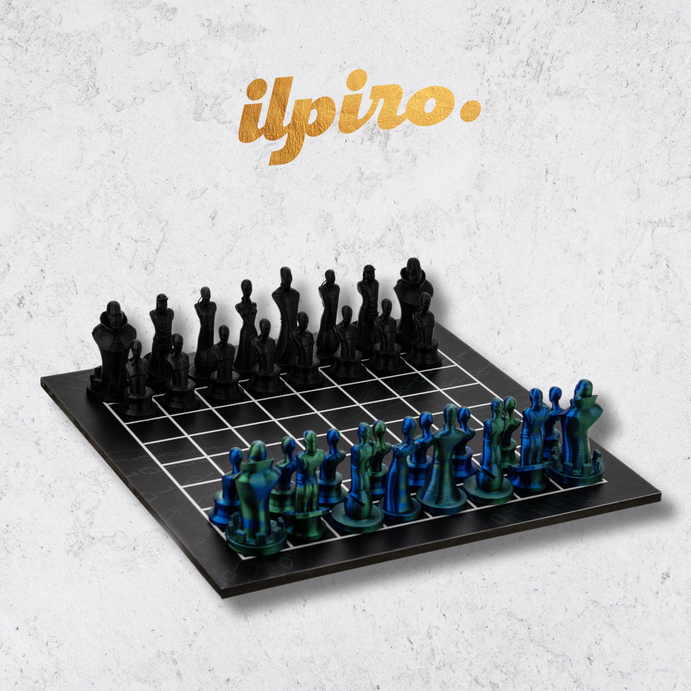 Handcrafted Matrix Chess Set Unique Collectible With Matrix-inspired ...