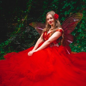 Iridescent Red Fairy Wings Halloween Costume - Etsy