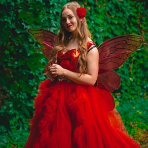 Iridescent Red Fairy Wings Halloween Costume - Etsy