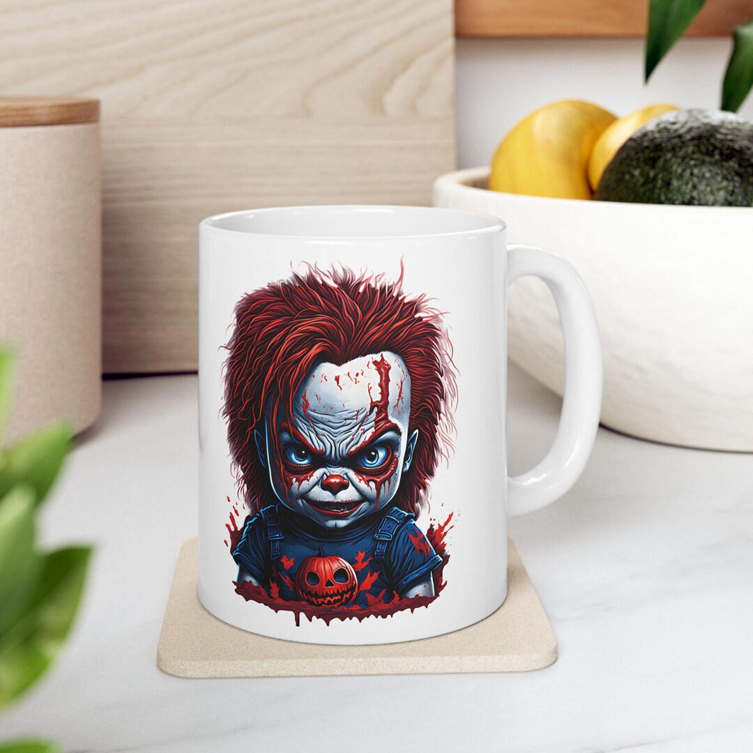 Chucky Ceramic Mug, Horror Movie Mug, Creepy Coffee Cup, Halloween Gift ...