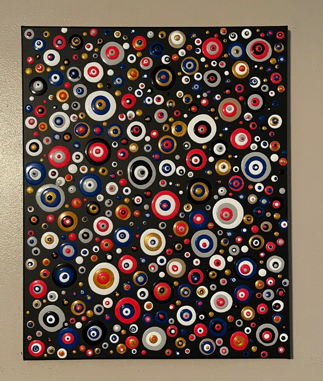 Blob Style 3D Painting , “lots of Blobs” 16 X 20 Stretched Canvas ...