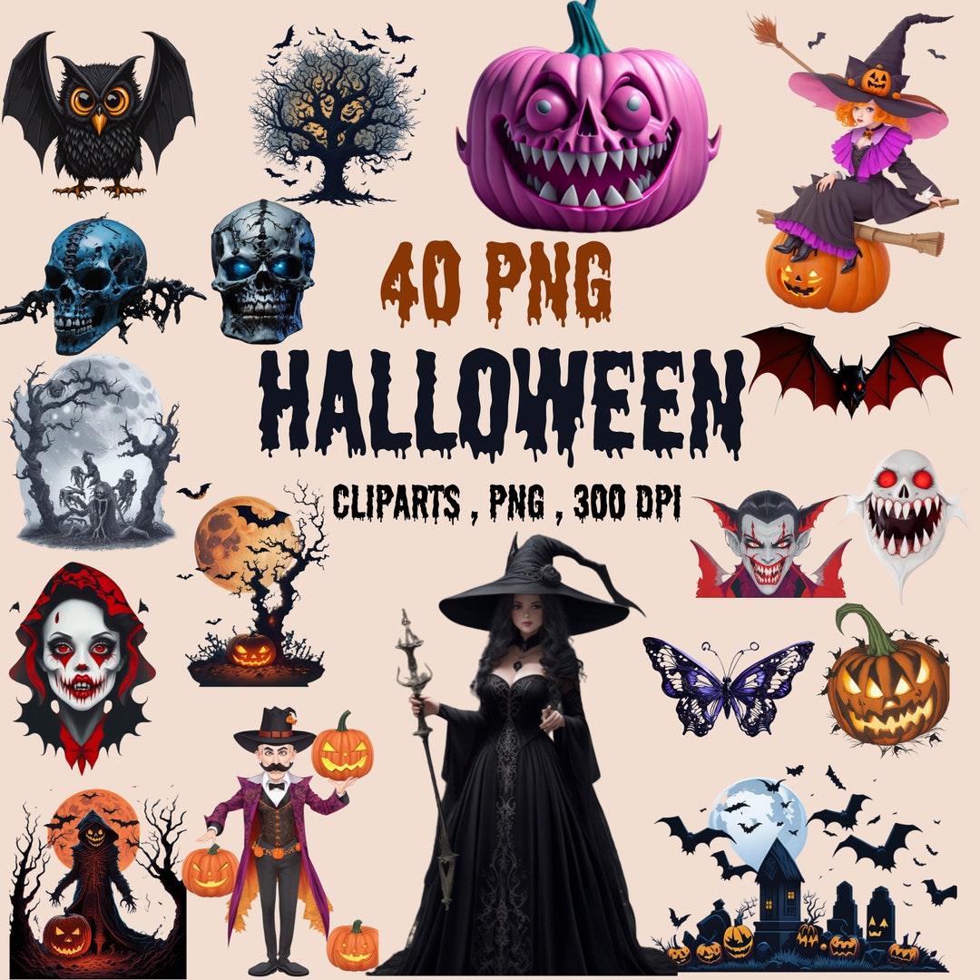 Horror Character Halloween Clipart PNG Spookyhalloween - Etsy