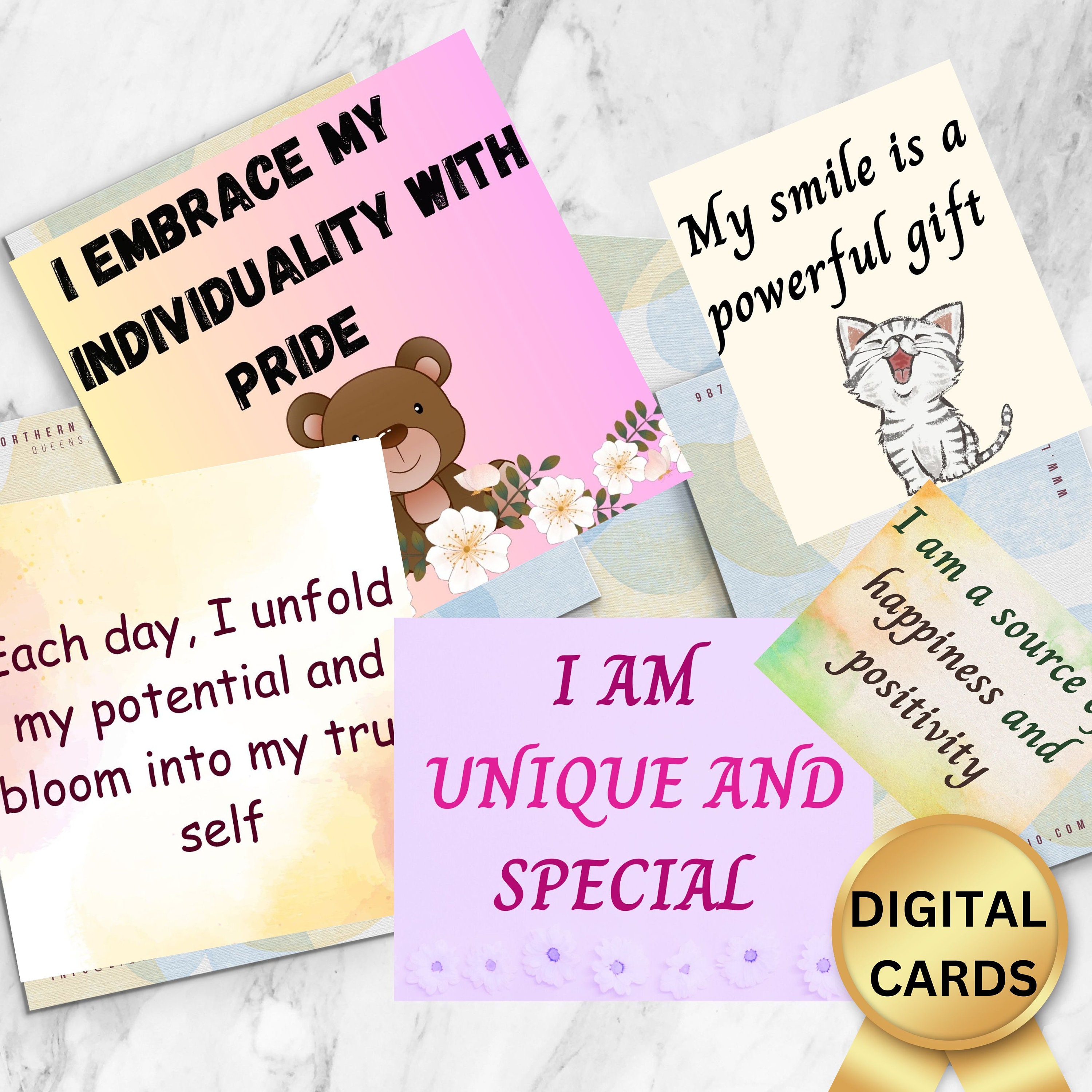 Daily Affirmation Cards Printable Gift Cards Positive Quotes Cards ...