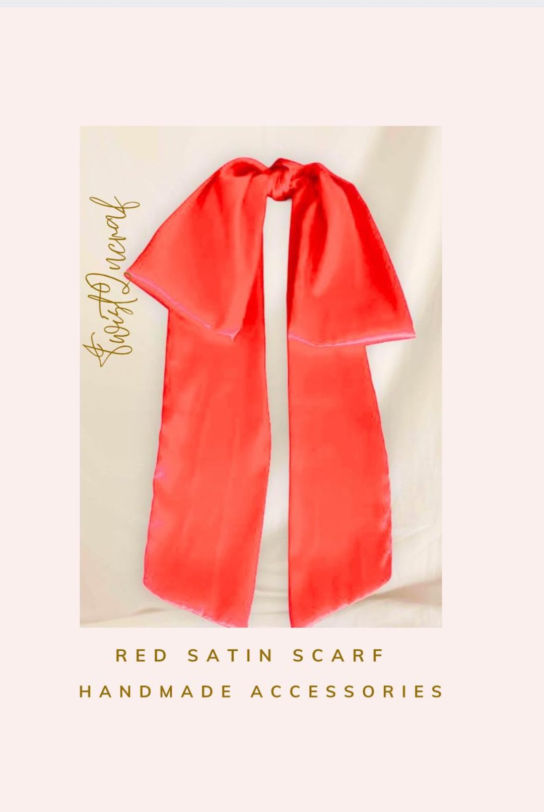 Red Satin Neck Scarf Bow: Long Elegant Silky Tie - Etsy