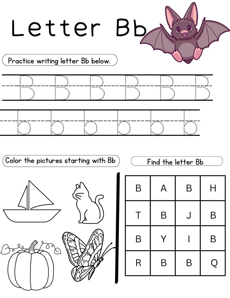 Trace & Color Alphabet Worksheets - Etsy