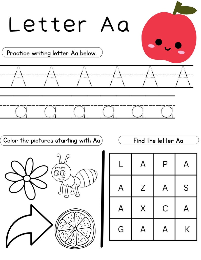 Trace & Color Alphabet Worksheets - Etsy