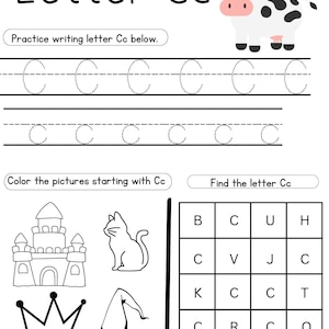 Trace & Color Alphabet Worksheets - Etsy