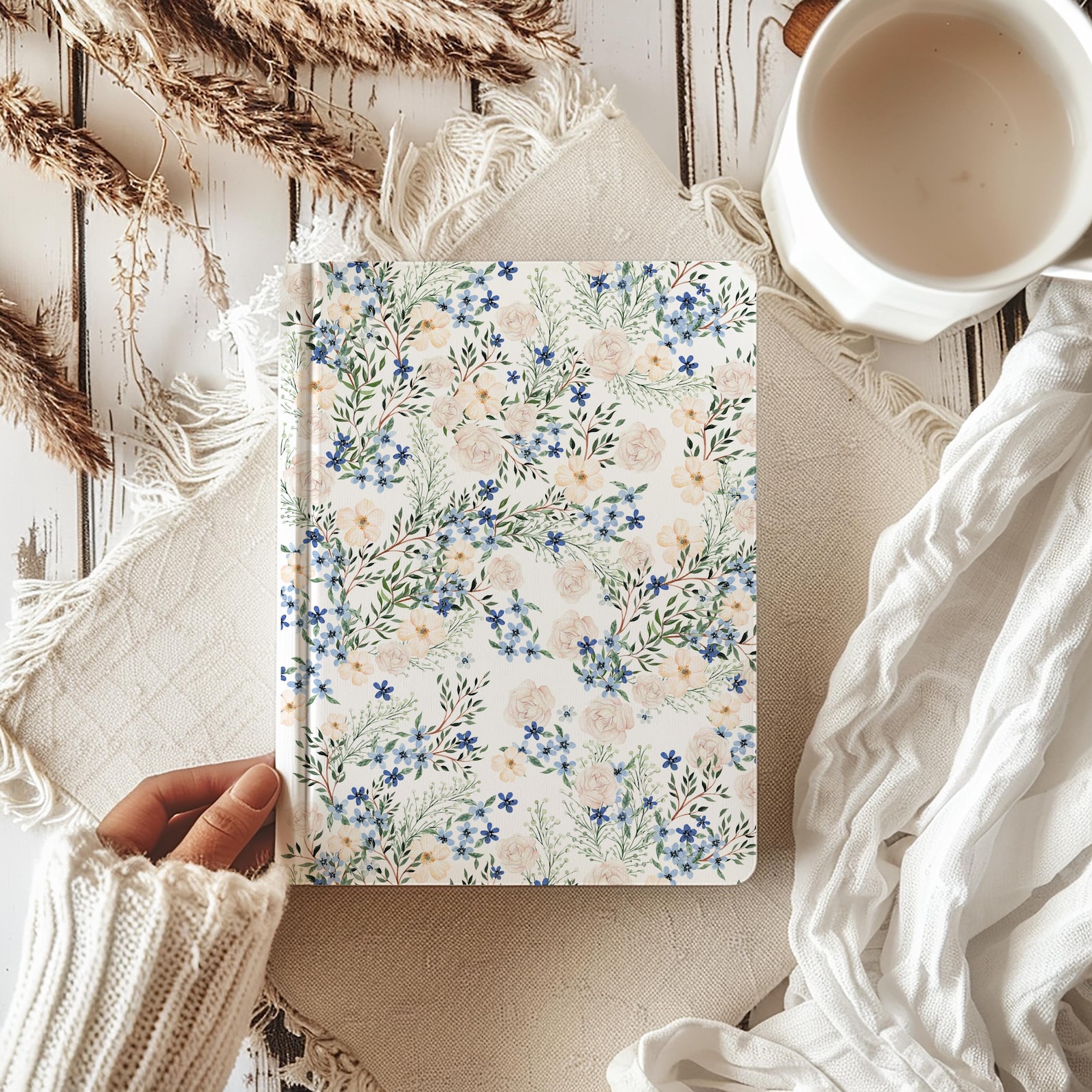 Floral Hardcover Notebook, Wildflower Cottagecore Journal for Woman ...