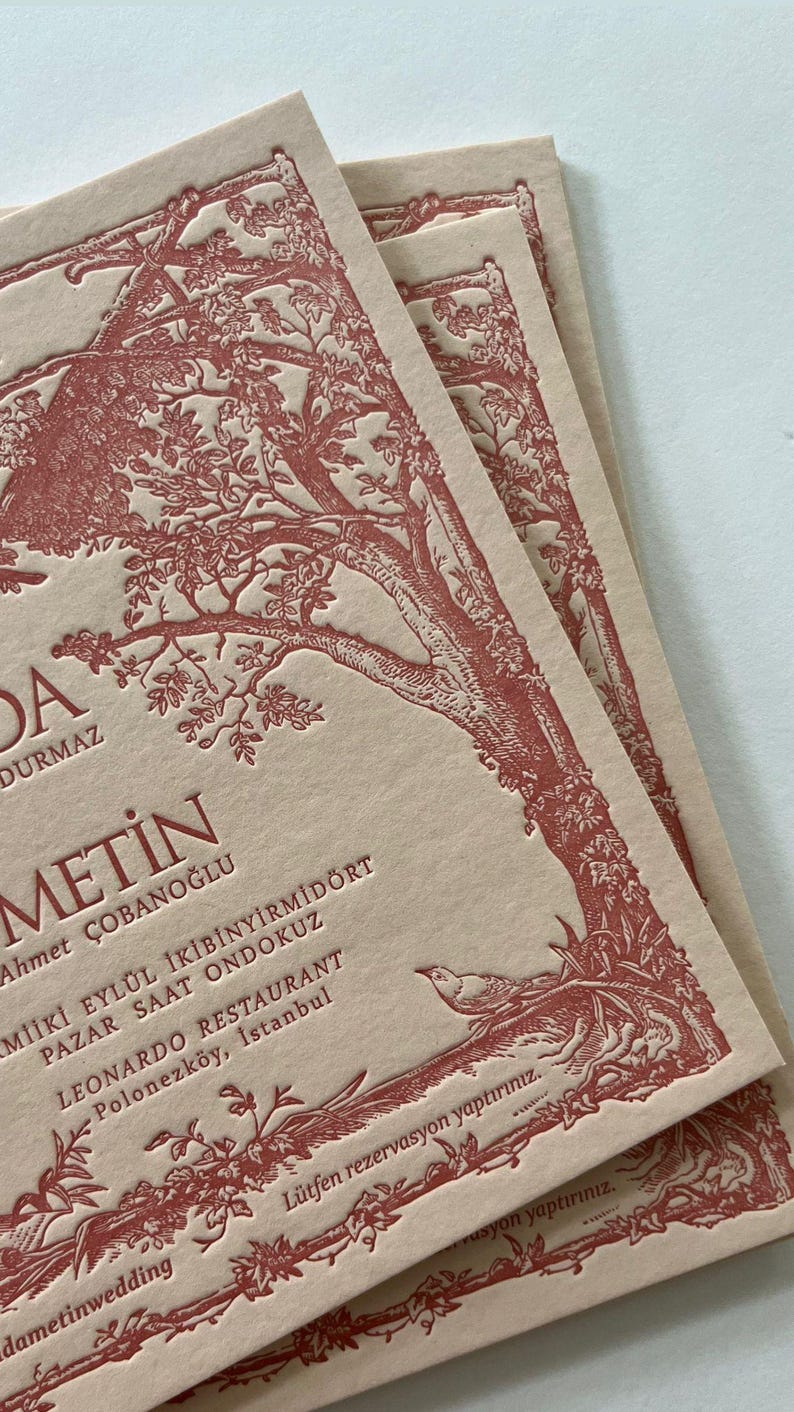 Letterpress Wedding Invitations - Etsy