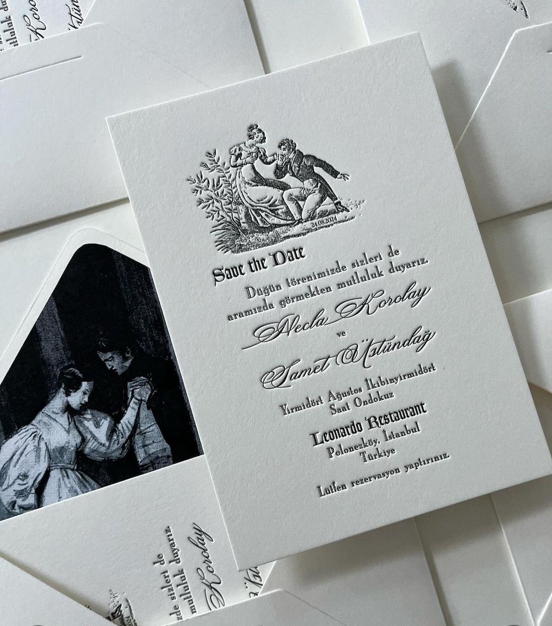Letterpress Wedding Invitation - Etsy
