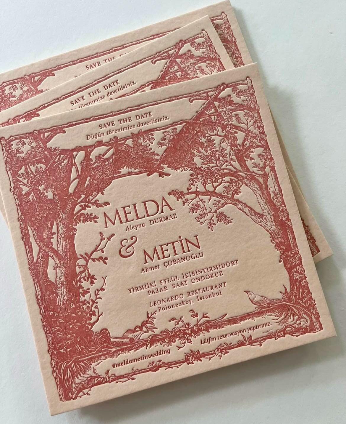 Letterpress Wedding Invitations - Etsy