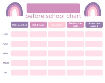 Kids Before and After School Chart - Etsy