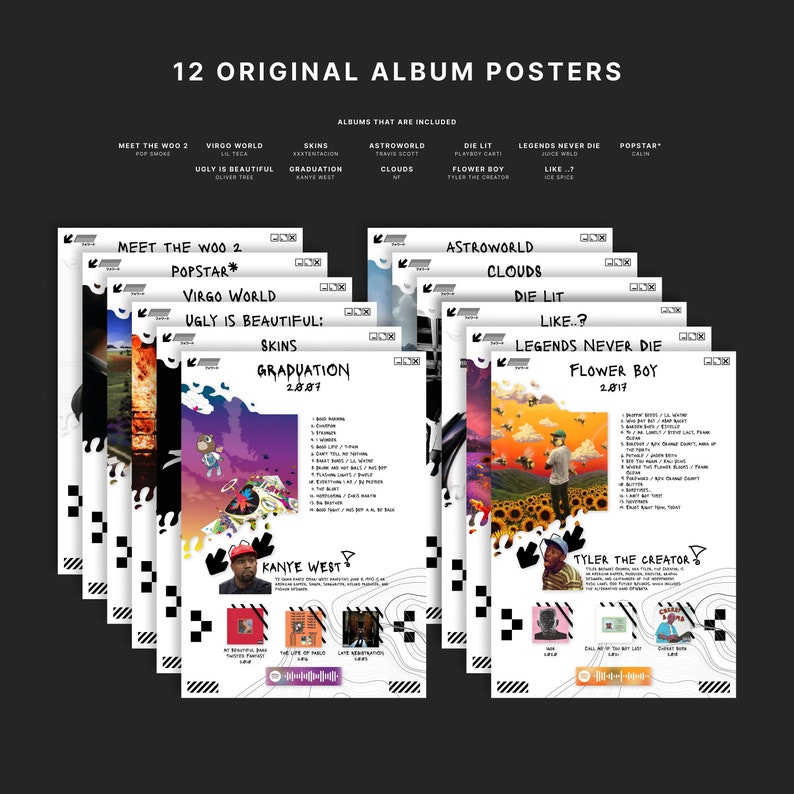 Album Cover Poster Collection - Set of 12 - High-resolution, Pdfs - Etsy