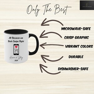 Swiped Right Mug Gift, Custom New Couple Mugs, Personalized Mr and Mrs ...