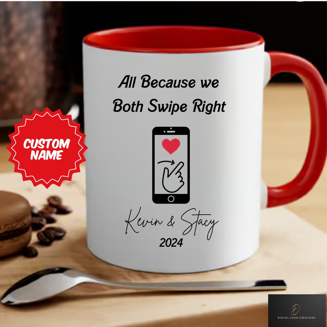 Swiped Right Mug Gift, Custom New Couple Mugs, Personalized Mr and Mrs ...