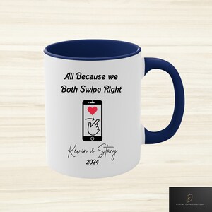 Swiped Right Mug Gift, Custom New Couple Mugs, Personalized Mr and Mrs ...