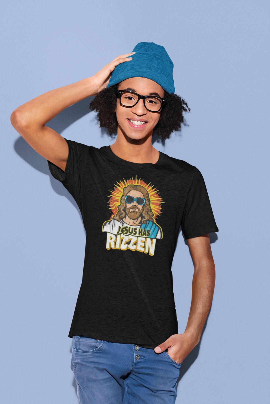 Jesus Has Rizzen Vintage T-shirt, Graphic Shirt, Funny Shirts, Jesus ...