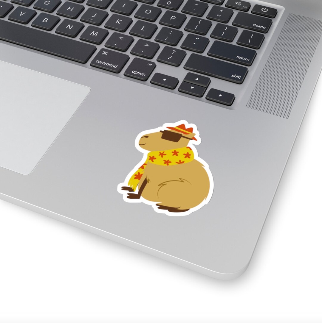 Cool Capybara Sticker, Capybara Gift, Cute Funny Animal Vinyl Sticker ...
