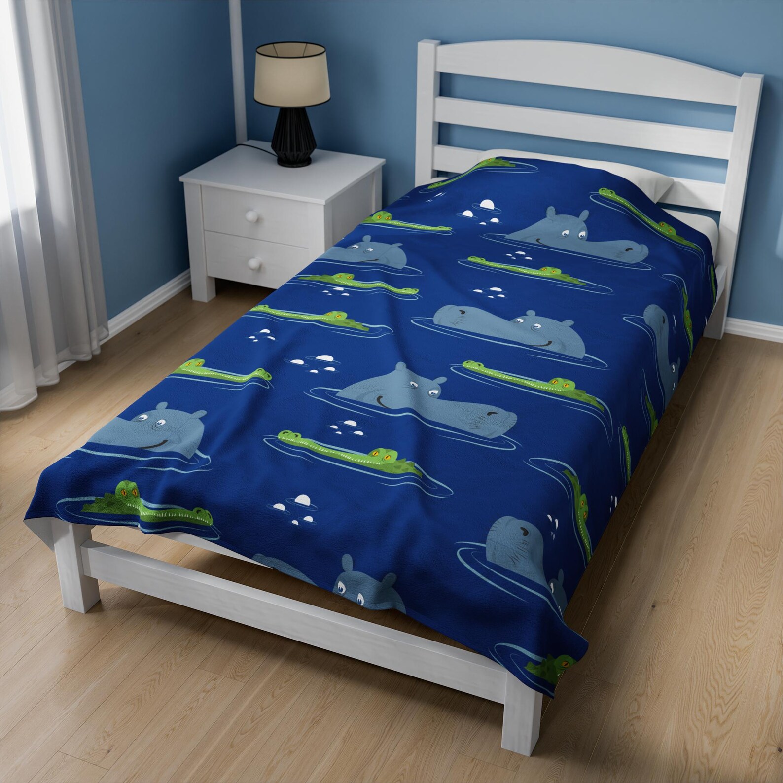 Cute Baby Hippo Crocodile Blanket, Velveteen Plush Moo Deng Blanket ...
