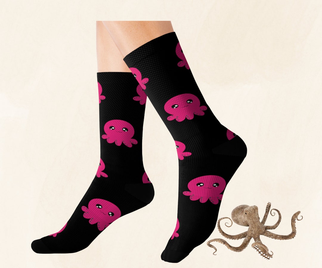 Cute Fun Octopus Socks, Octopus Gift, Ocean Animal Socks, Cozy Crew ...
