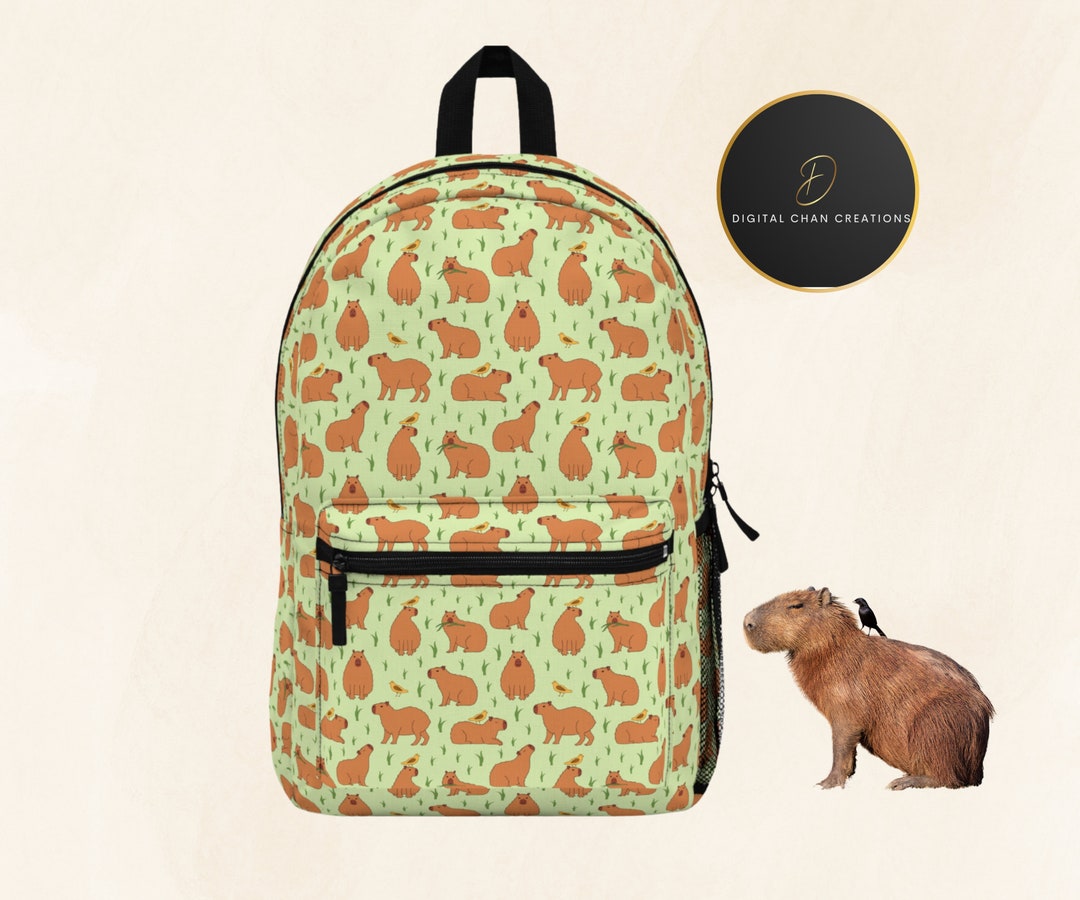 Capybara Backpack, Cute Capybara Pattern School Bag, Travel Backpack ...