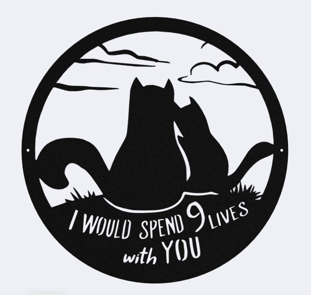 Black Cat Metal Wall Decor Sign, Hanging Indoor & Outdoor Statement ...