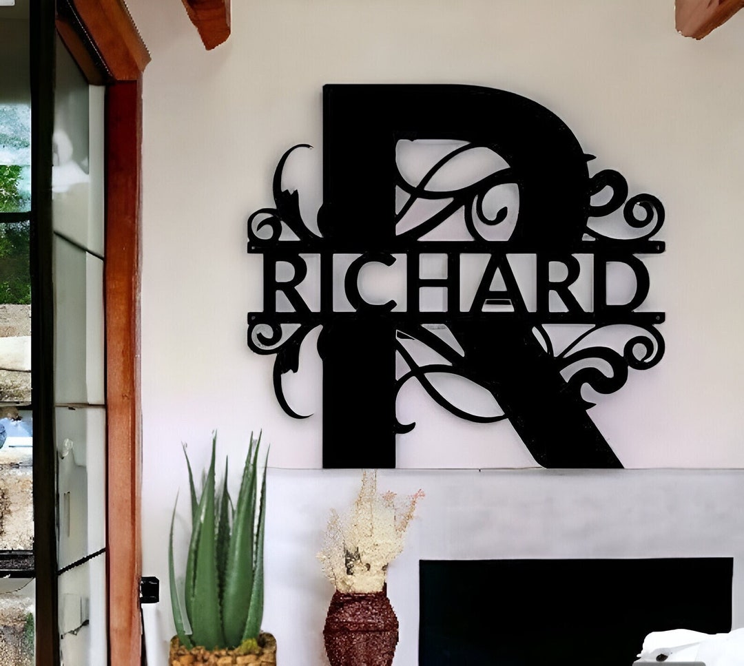 Personalized Name metal sign, Custom Wall Art Sign, Statement Door ...
