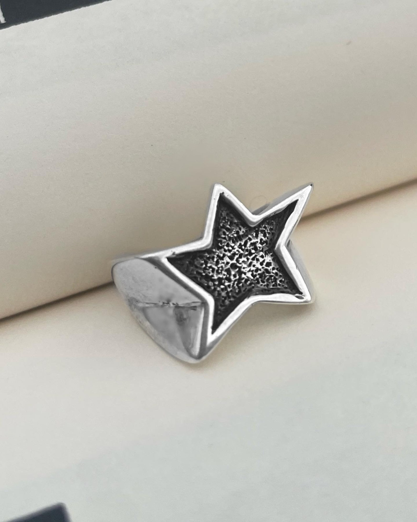 HANDMADE ASYMMETRICAL STAR 925 Sterling Silver Signet Style Ring ...