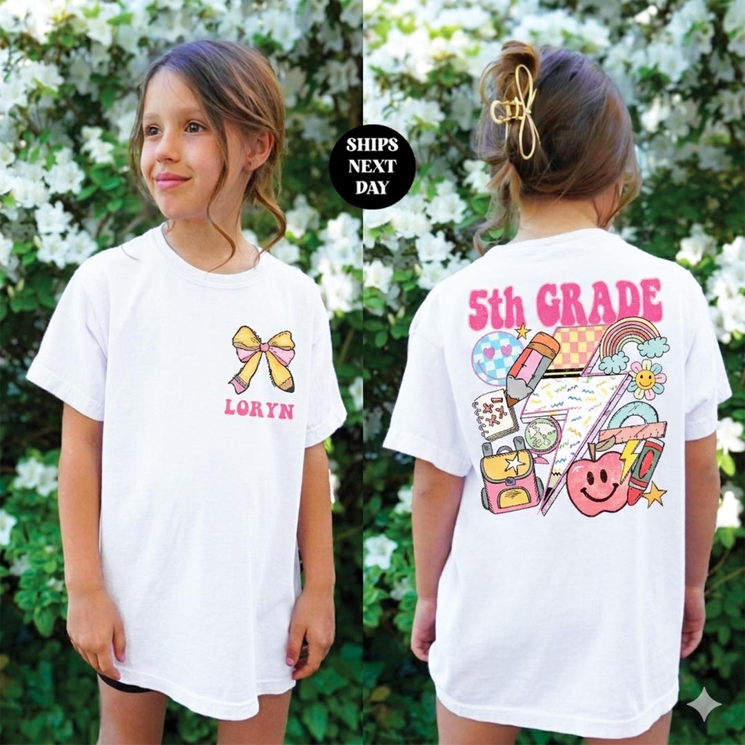 Fifth Grade Shirt Custom Back to School T-shirt 5th Grade Tshirt Fifth ...